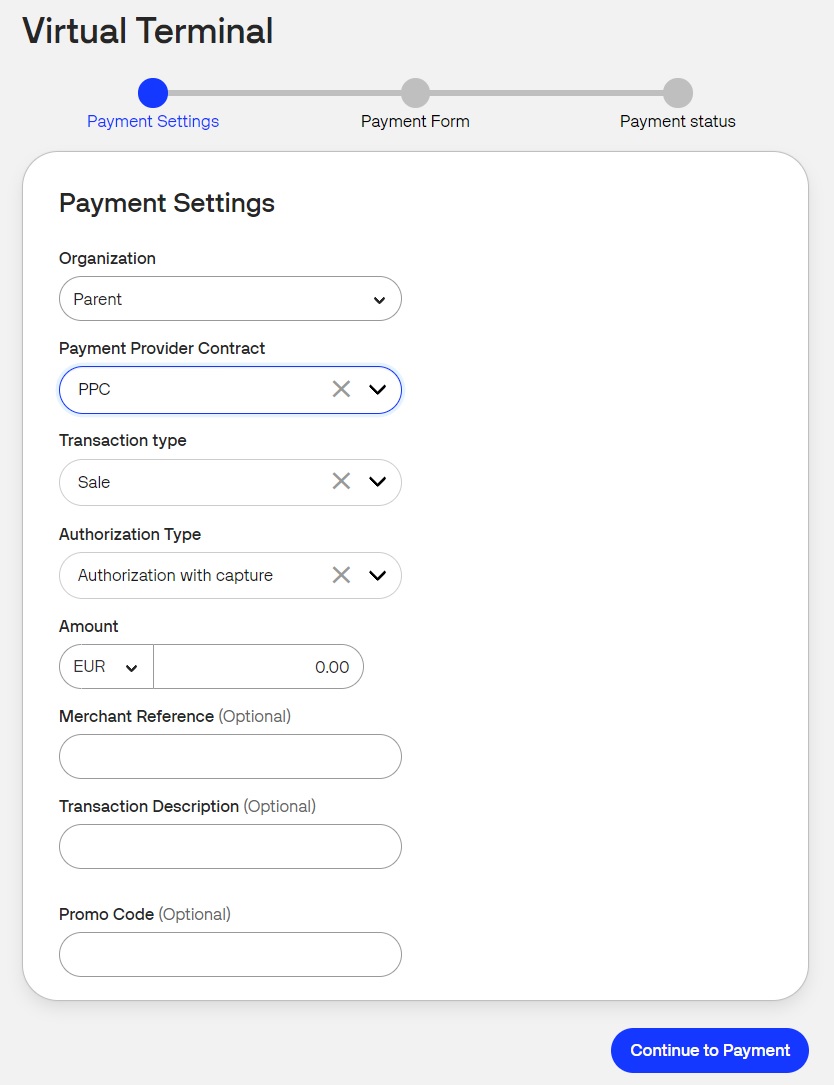 Virtual Terminal | Online payments | Verifone Developer Portal